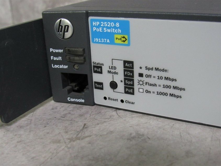 HP ProCurve J9137A 2520-8 POE Ethernet Switch w/ Power Adapter ...