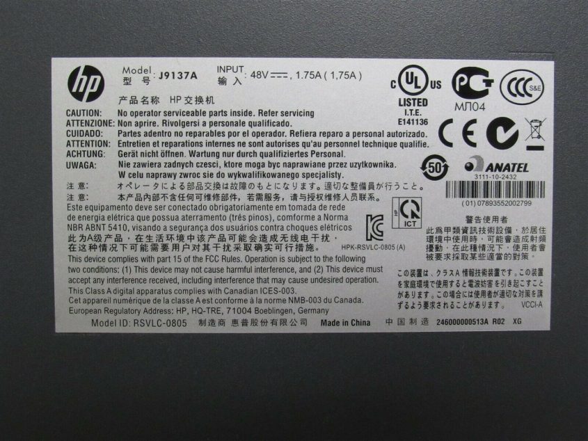 HP ProCurve J9137A 2520-8 POE Ethernet Switch w/ Power Adapter ...